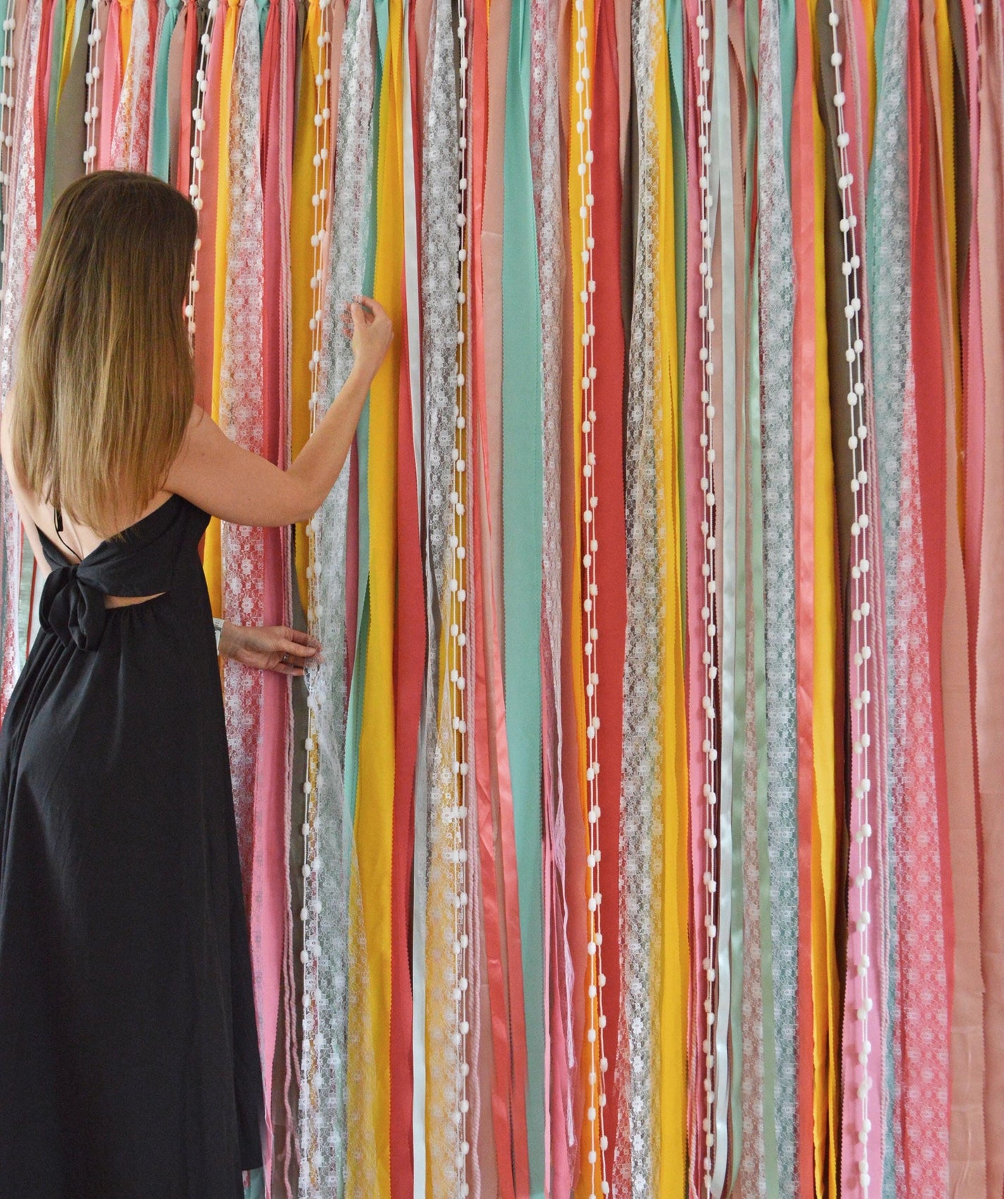 LARGE size fabric, ribbon backdrop - custom made – The Enchanted Dreamer